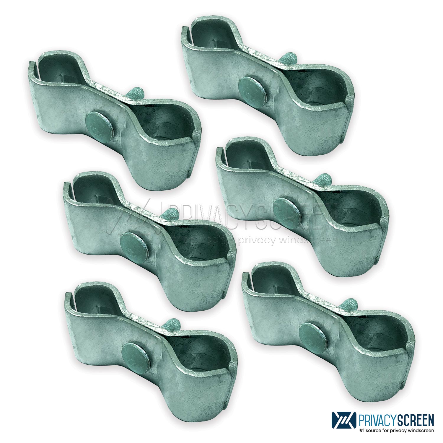 Galvanized Steel Temporary Fence Panel Clamps w/ Hardware (Kit of 6)