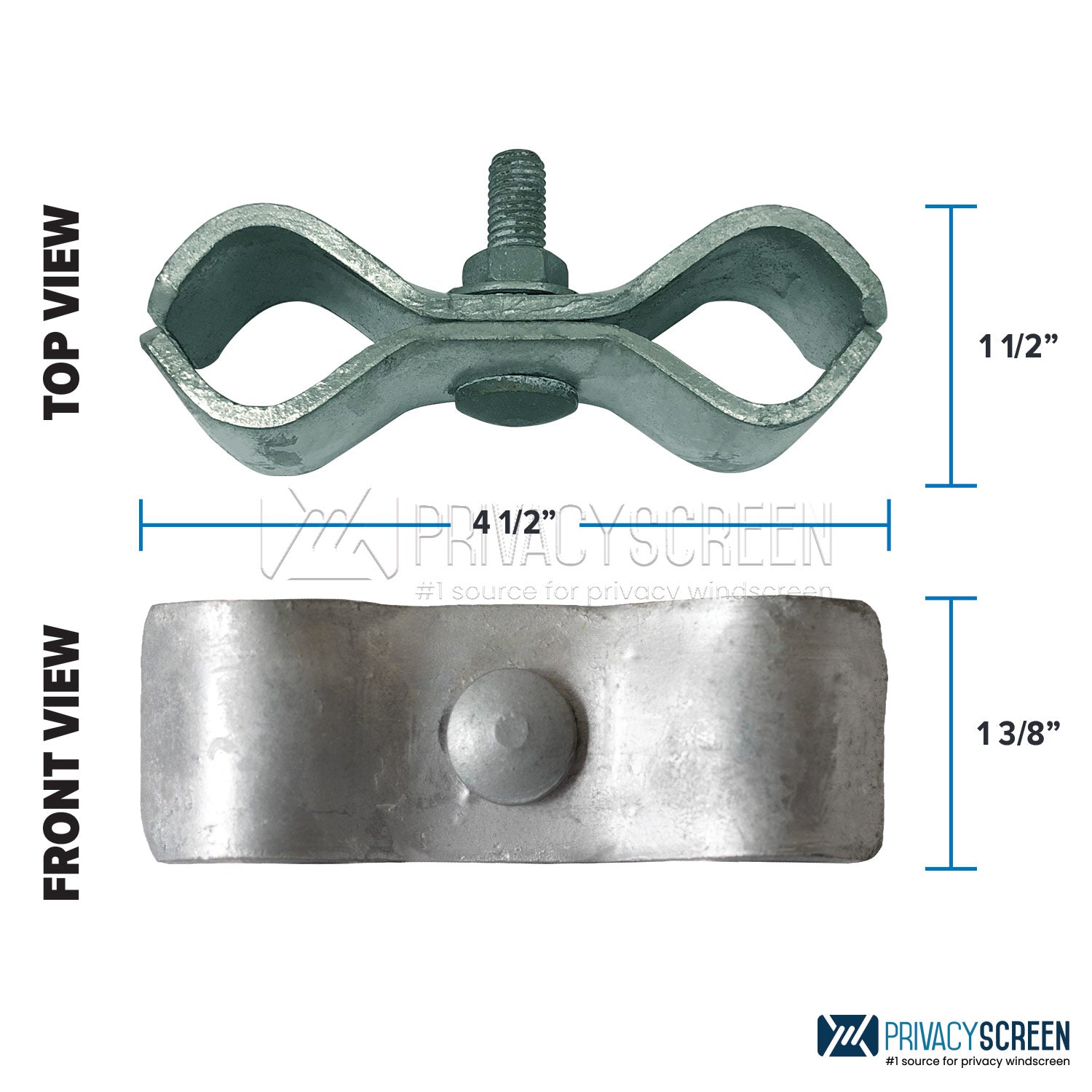 Galvanized Steel Temporary Fence Panel Clamps w/ Hardware (Kit of 6)